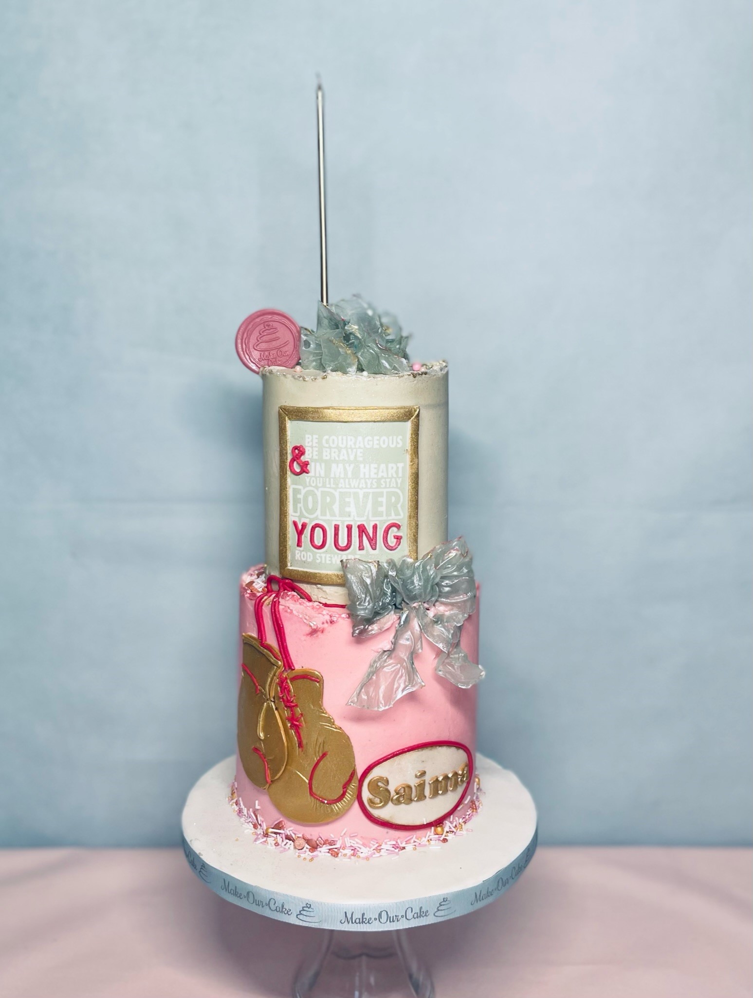 Boxing Enthusiast Birthday Cake 2-tier - Make Our Cake